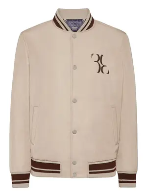 BILLIONAIRE Billionaire Embroidered Stripe-Trim Bomber Jacket ""06 Beige""